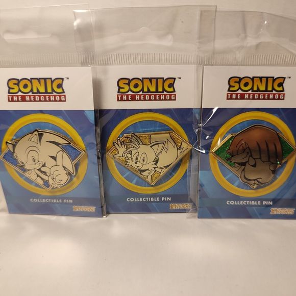 Sega | Jewelry | Sonic The Hedgehog Tails And Knuckles Enamel Pins ...